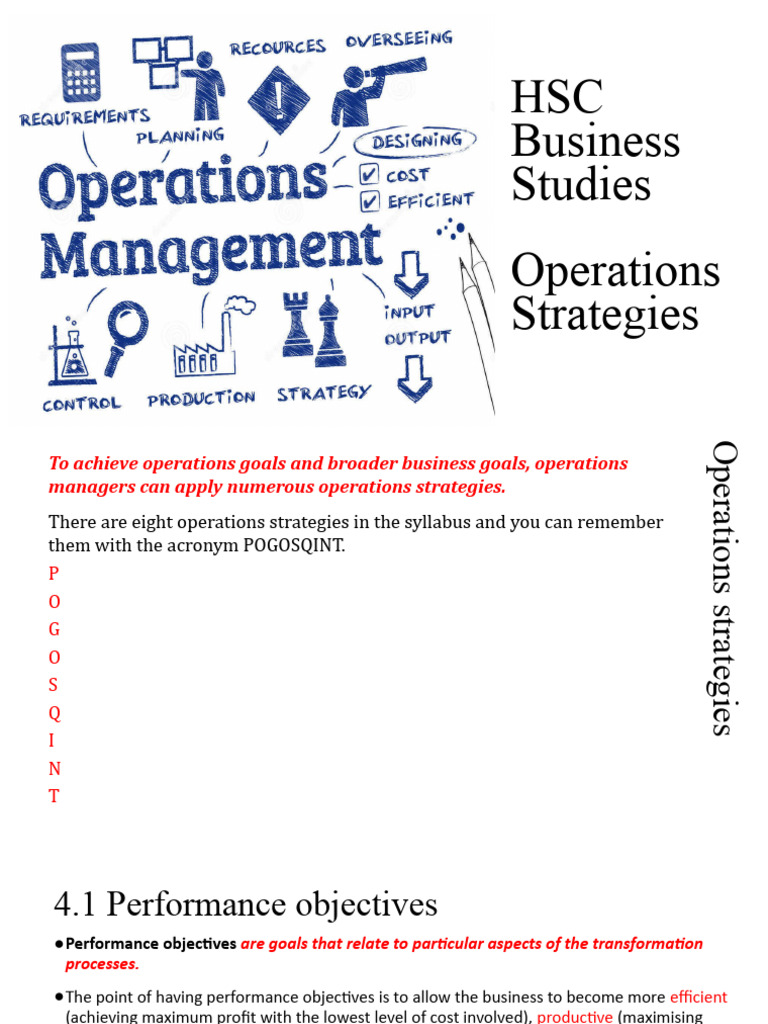 Operations Strategies in Business Studies | PDF