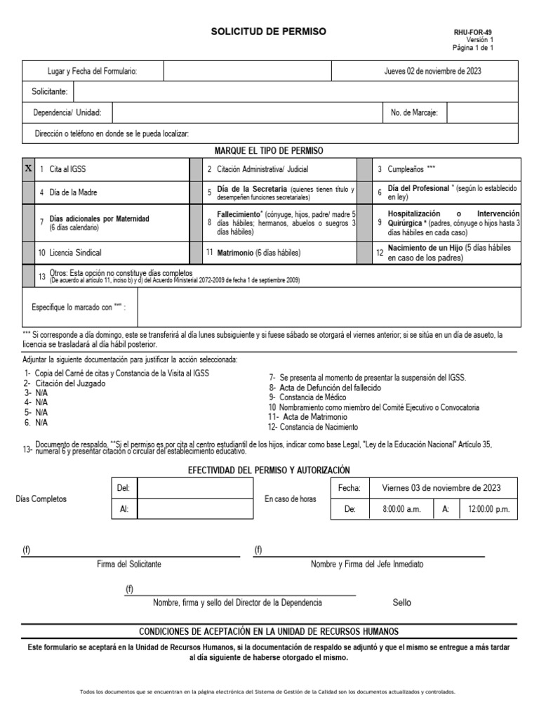 formulario-solicitud-de-permiso-mineduc | PDF | Gobierno