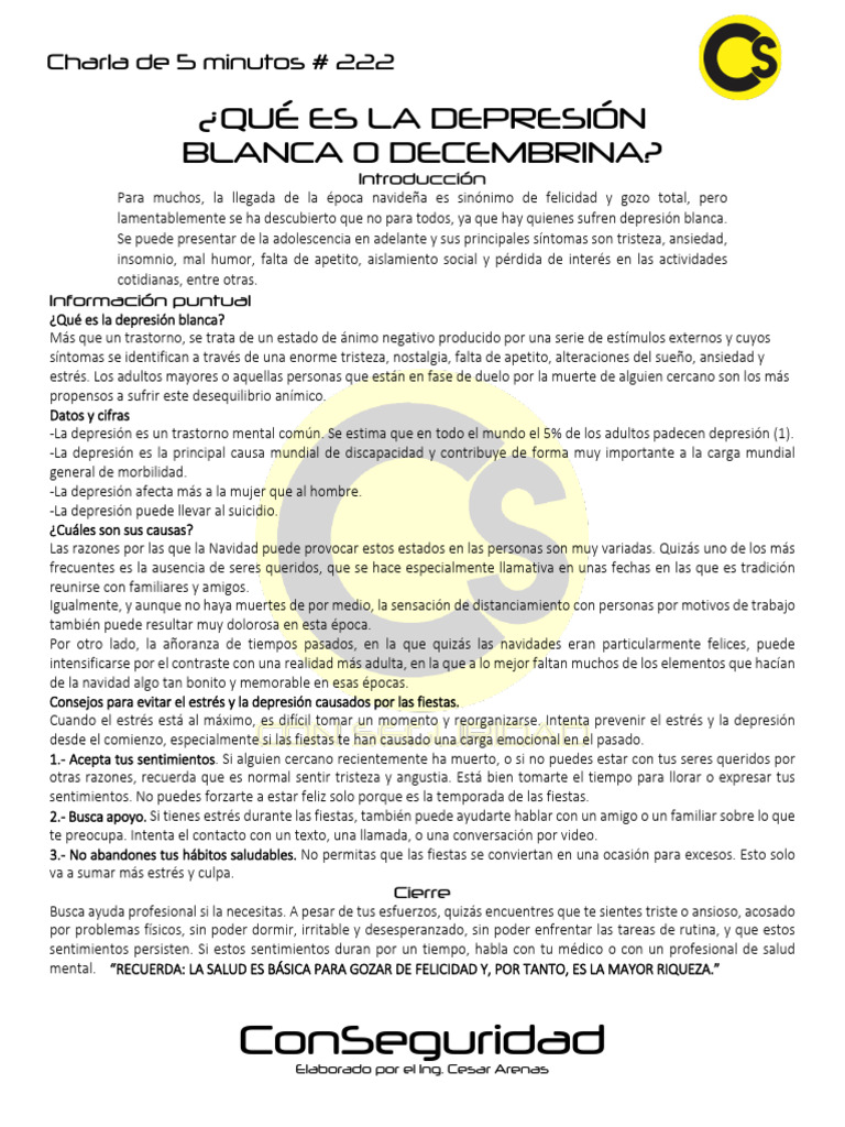Depresión Blanca: Causas y Consejos | PDF | Depresión (estado de ánimo ...