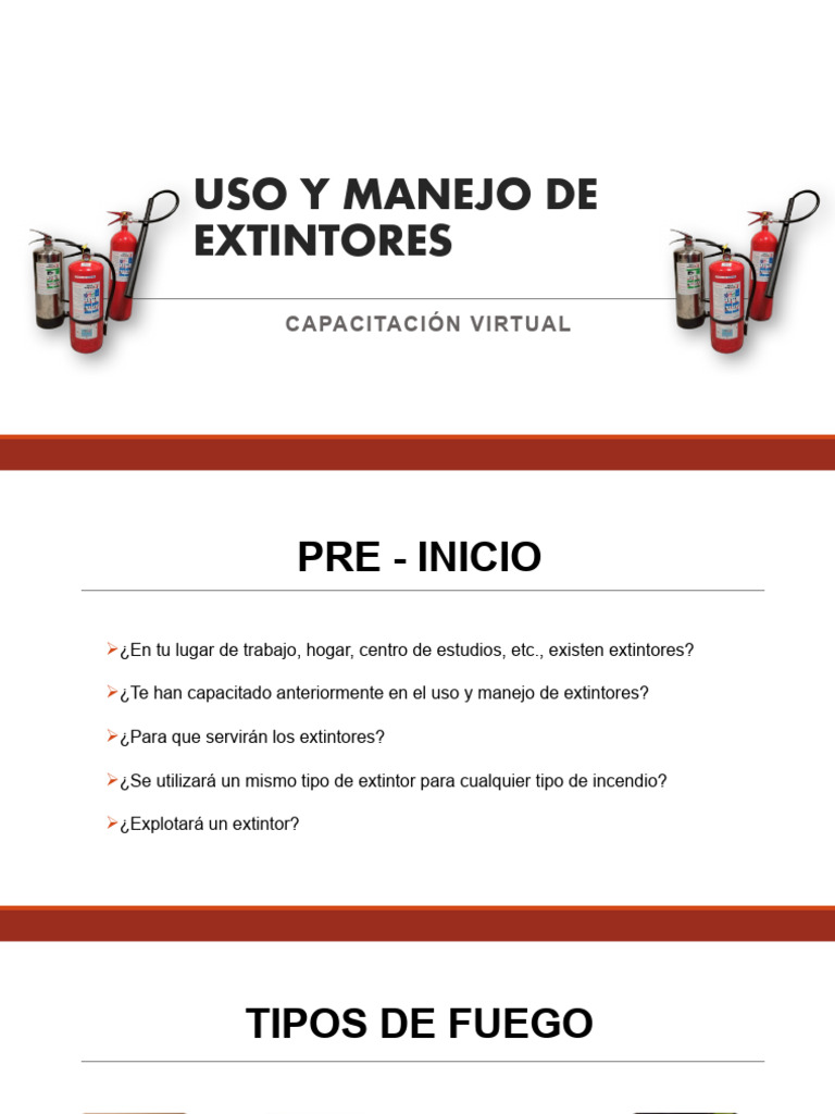 Uso y Manejo de Extintores: Guía Completa | PDF