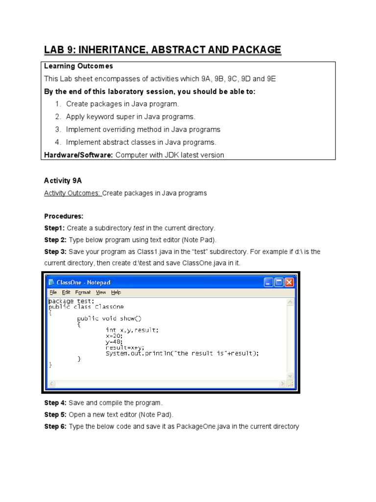 Lab 9 Pdf Inheritance Object Oriented Programming Method 2146
