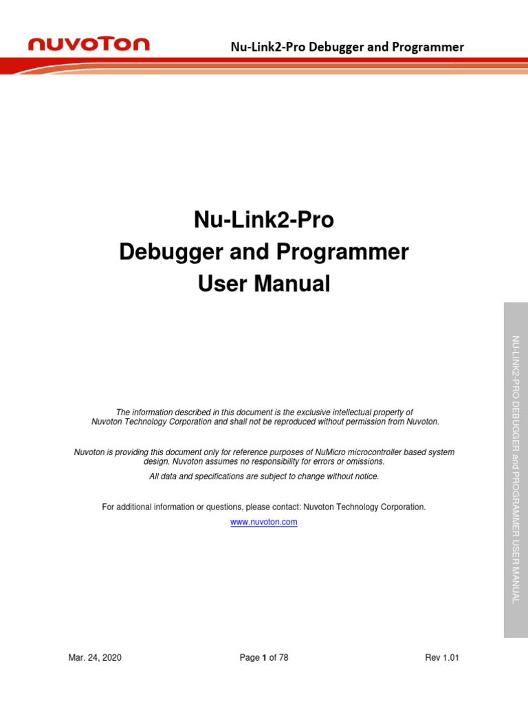 UM Nu-Link2-Pro Debugger and Programmer User Manual EN V1.01 | PDF