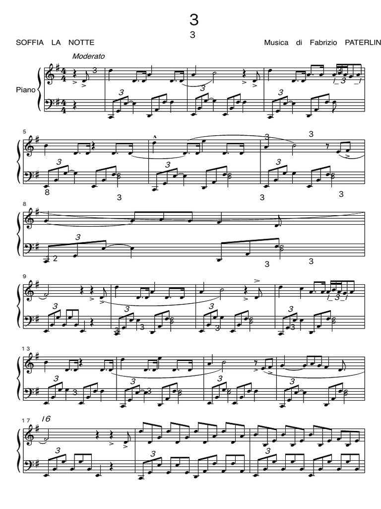 Soffia La Notte Fabrizio Paterlini | PDF