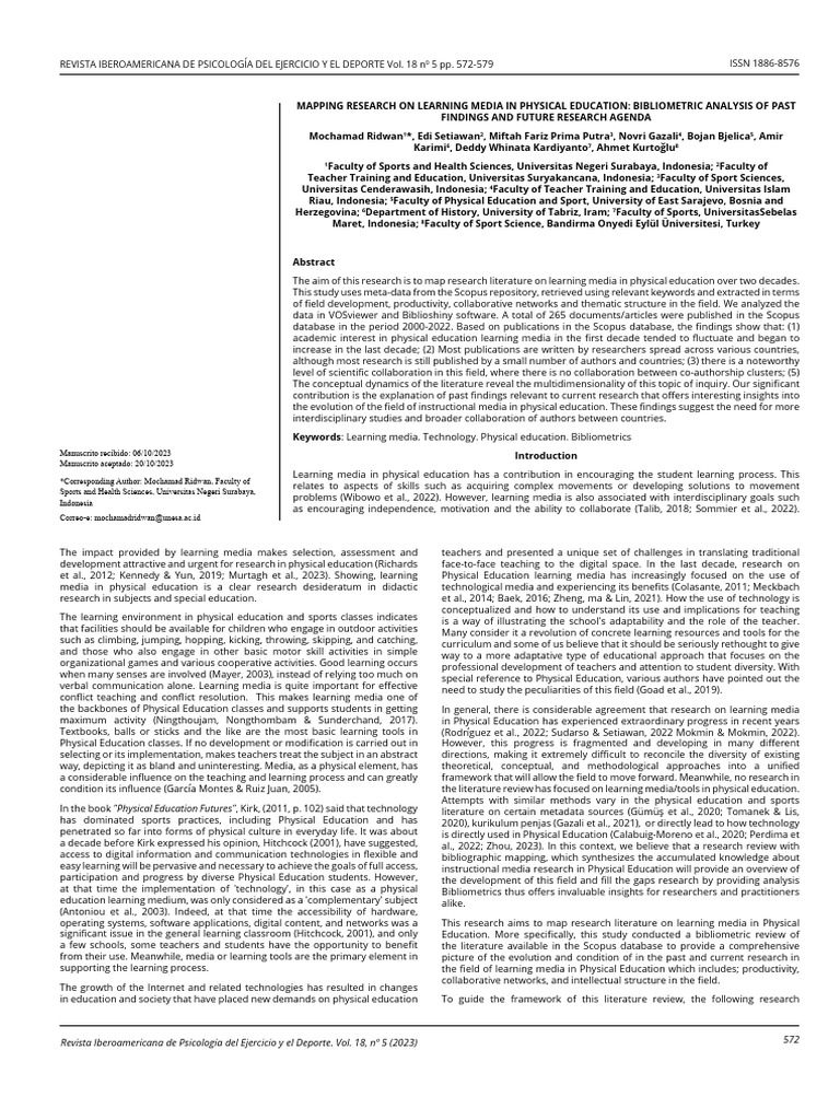 q4 - 2023 - Mapping Research On Learning Media in Physical Education Bibliometric Analysis of ...