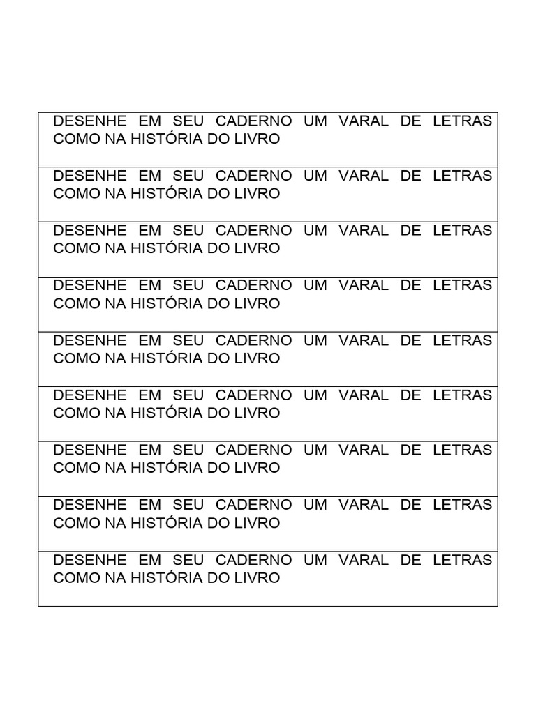 Atividade: Desenho do Varal de Letras | PDF