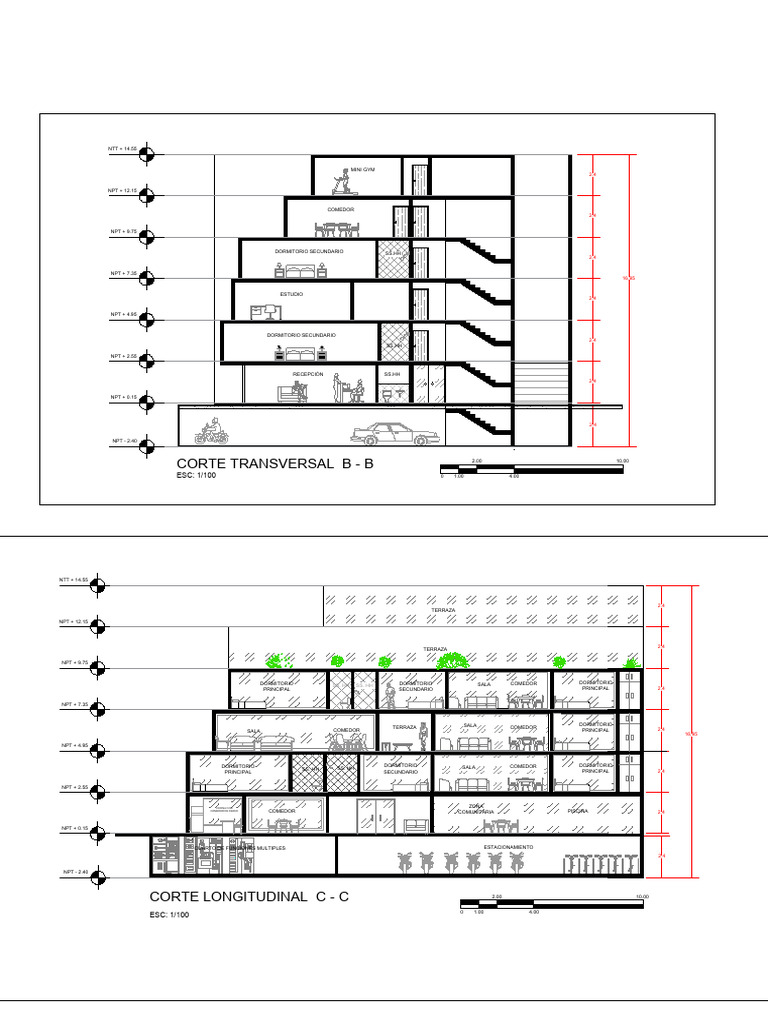 MLT Fam - Corte B-B y Corte C-C | PDF