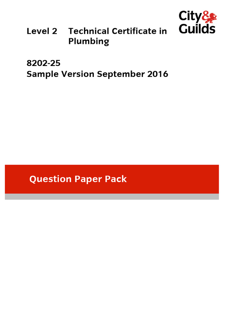 8202-25 l2 Technical Certificate Plumbing Sample Theory Exam v1-0-PDF ...