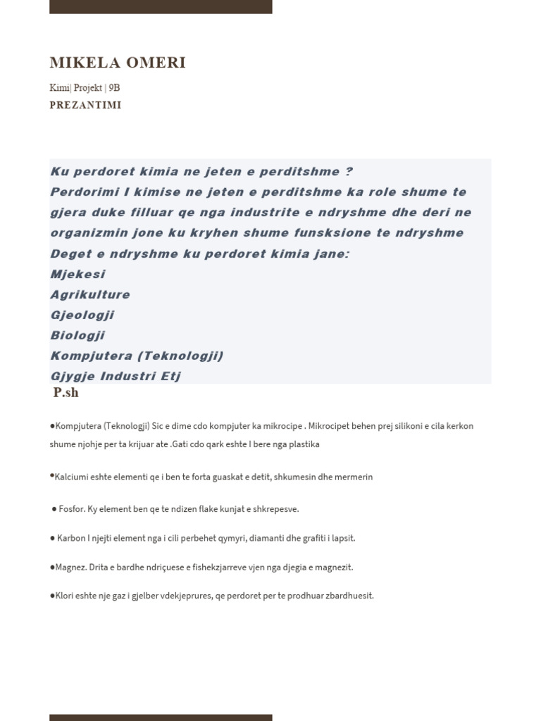 Mikela Omeri: Prezantimi | PDF