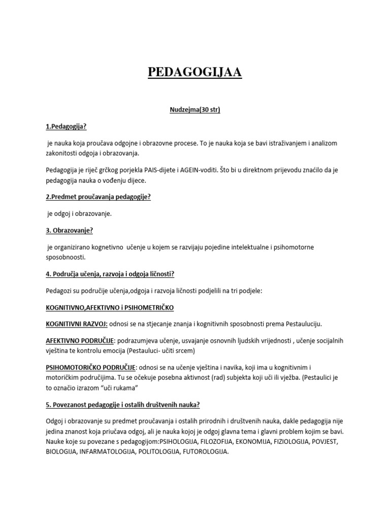 Pedagogijaa Skripta | PDF