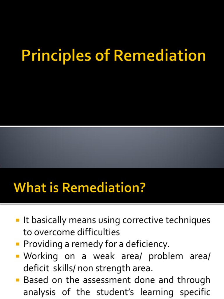 Principles of Remediation | PDF | Neurology | Perception