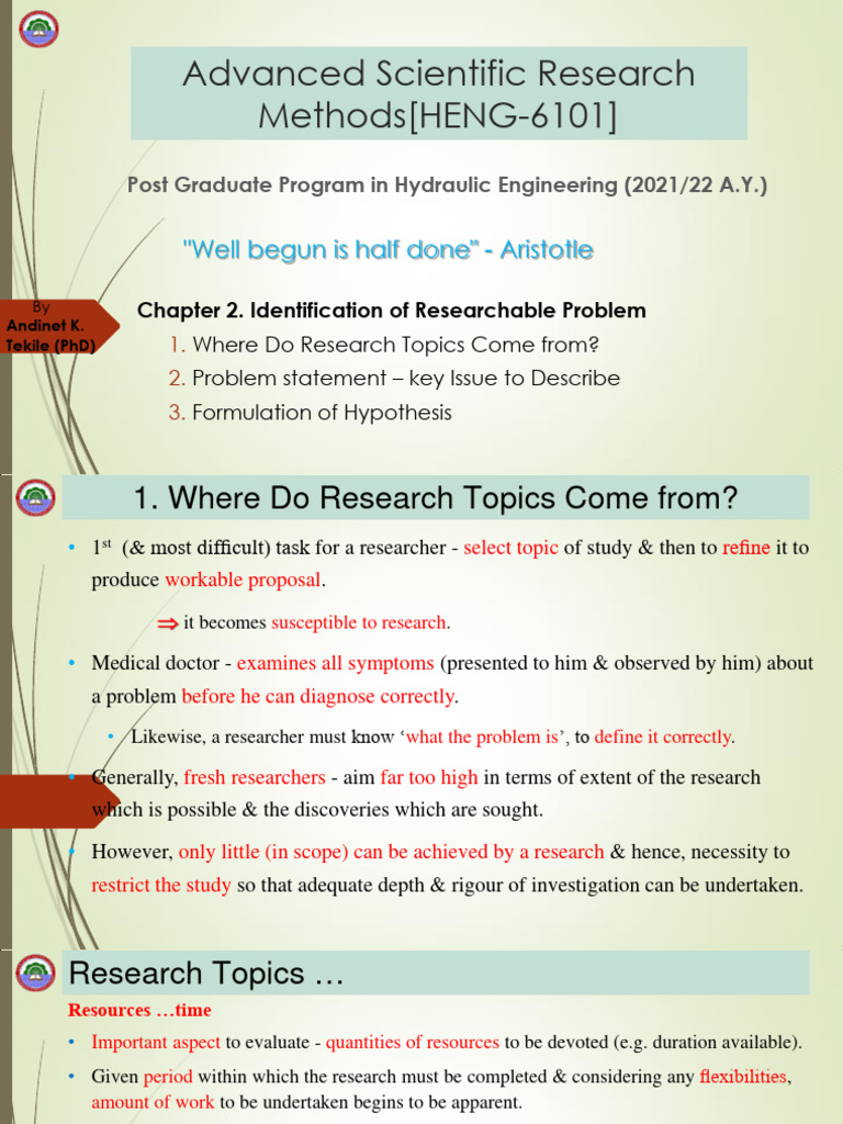 Researchable Problem Pdf Hypothesis Theory