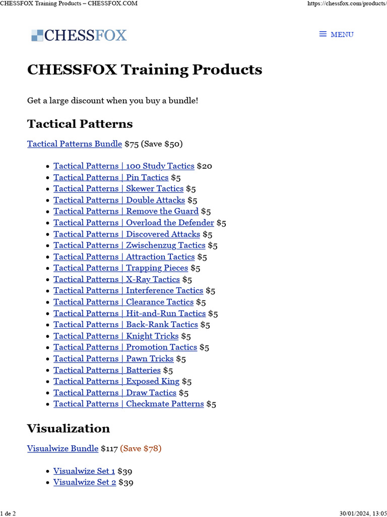 6 CHESSFOX Training Products | PDF