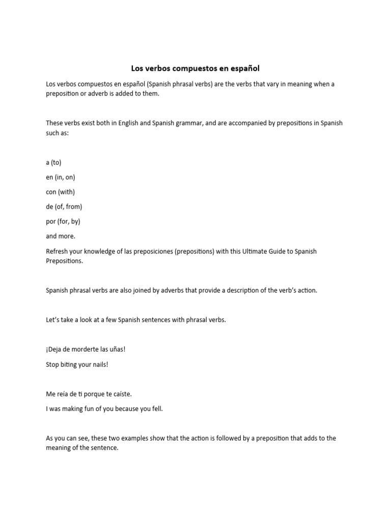 Spanish Phrasal Verbs Explained | PDF | Solar System | Planets