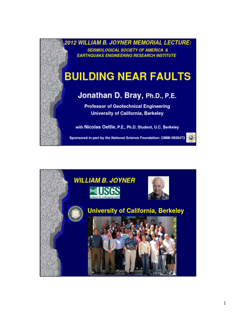 Bray Building Near Faults 2012 Joyner EERI | PDF | Fault (Geology ...