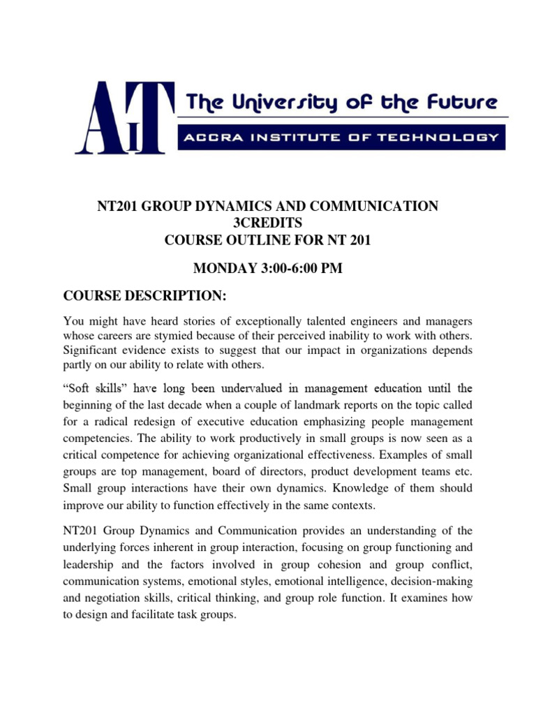 Course Outline For NT 201 | PDF