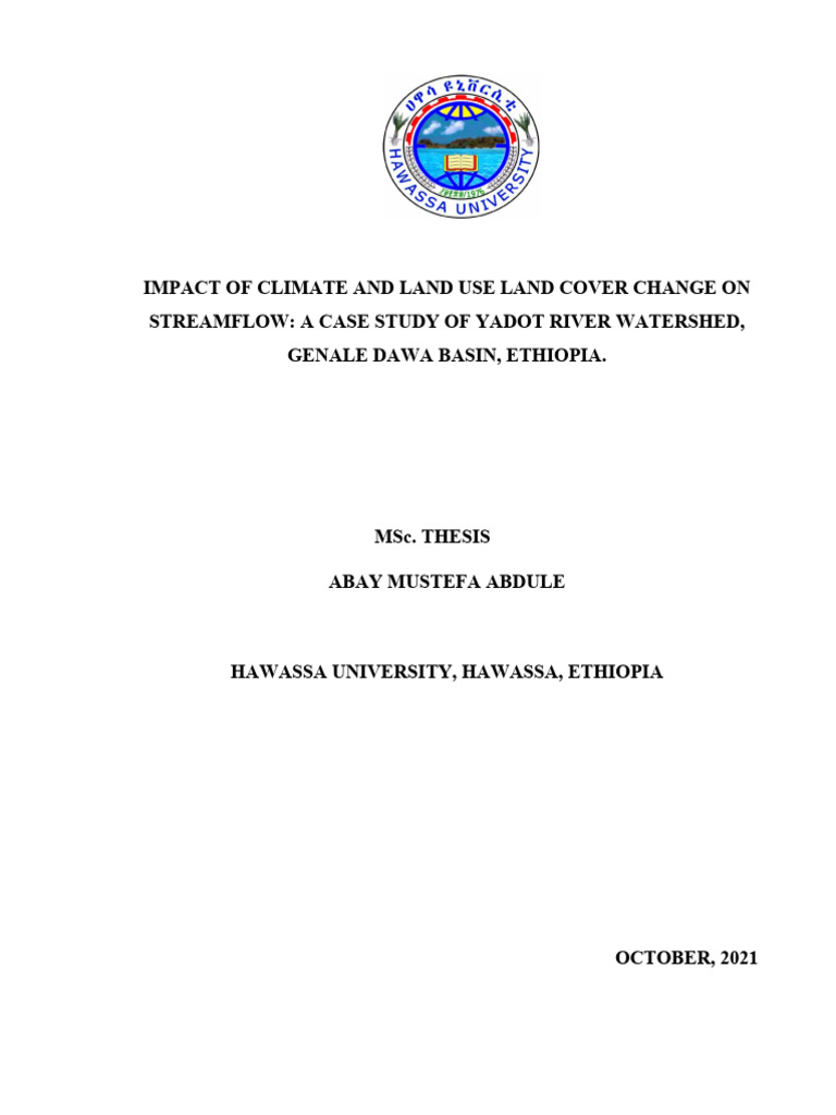 Final Thesis On Climate and LULC Change On Stream Flow by Abay | PDF ...