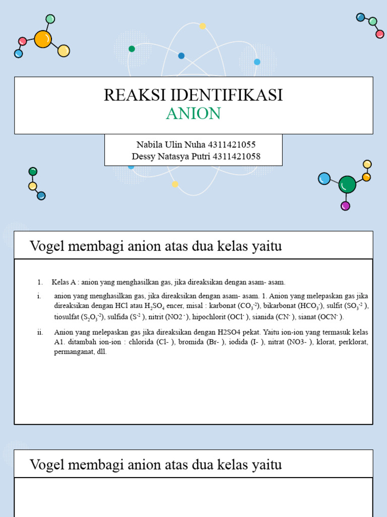 Identifikasi Anion | PDF