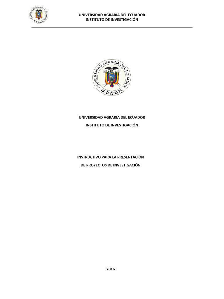 Instructivo Para La Presentacion de Proyectos de Investigacion | PDF