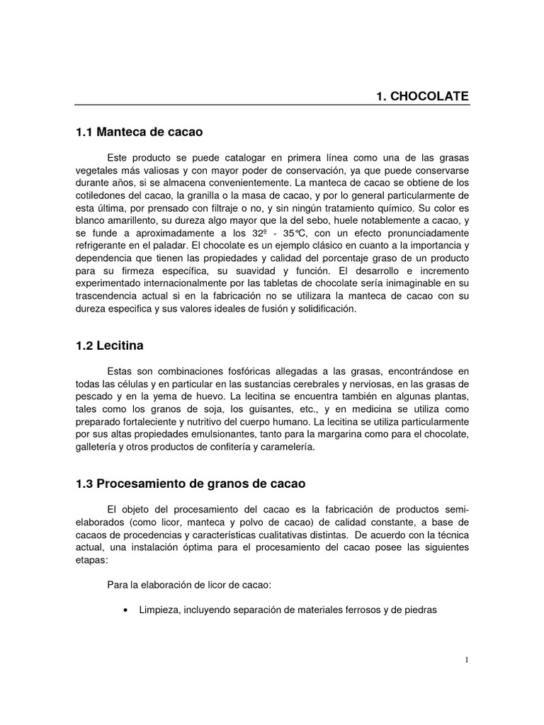 Teorico Chocolate | PDF