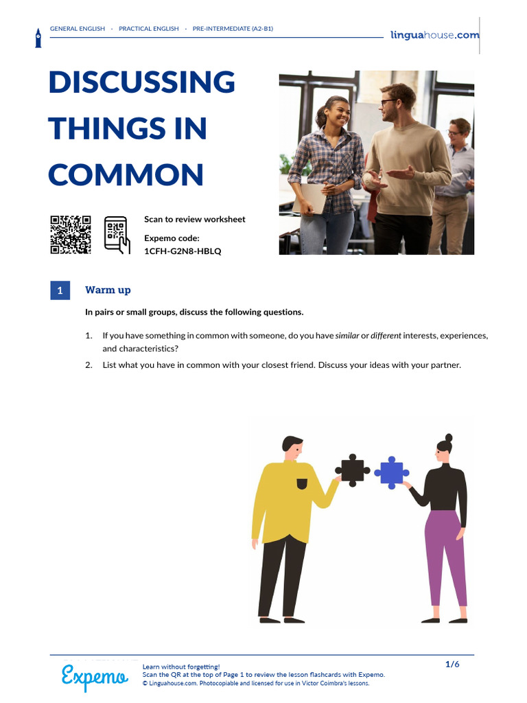 English for Shared Interests | PDF | Cognitive Science | Human ...