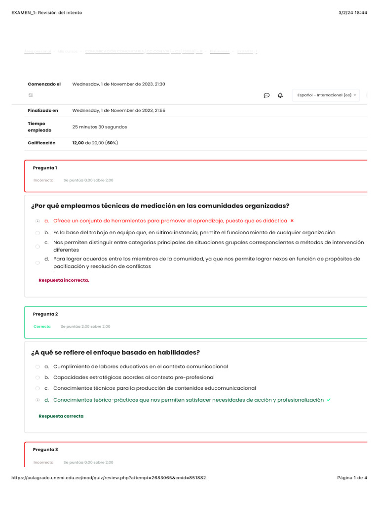 EXAMEN 1: Comu - Comunitaria | PDF | Aprendizaje | Socialización