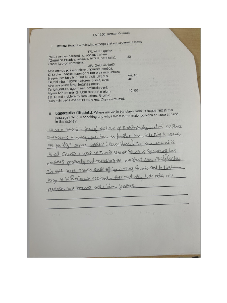 LAT 326 Translation Assignment 1 | PDF