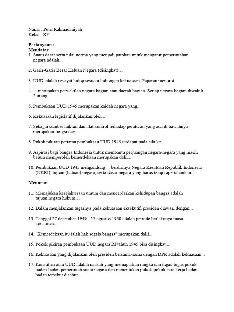 Tugas TTS PKN | PDF