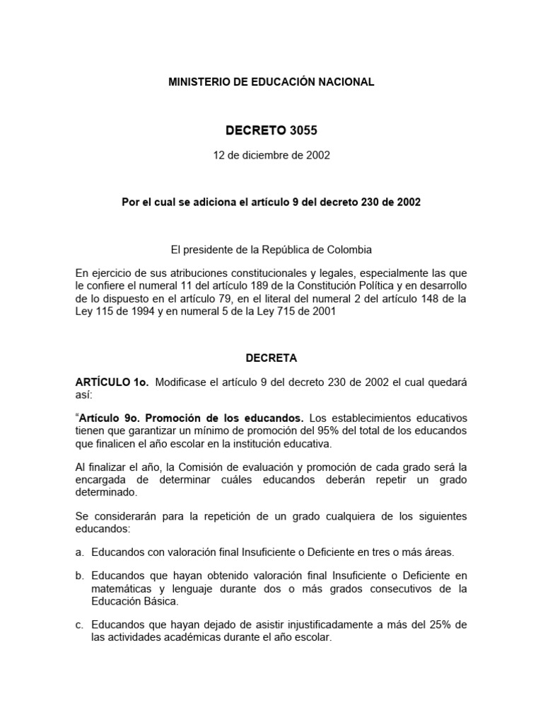 Dto 3055 02 Modif Dto 230 02 Pdf