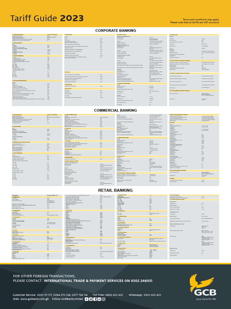 GCB Tariff Guide 2023 | PDF