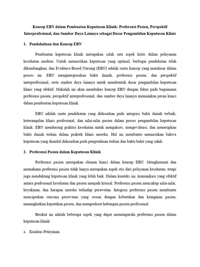 EBN dalam Keputusan Klinik | PDF