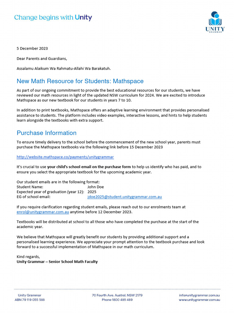 Years 7 - 10 Mathspace Booklist | PDF