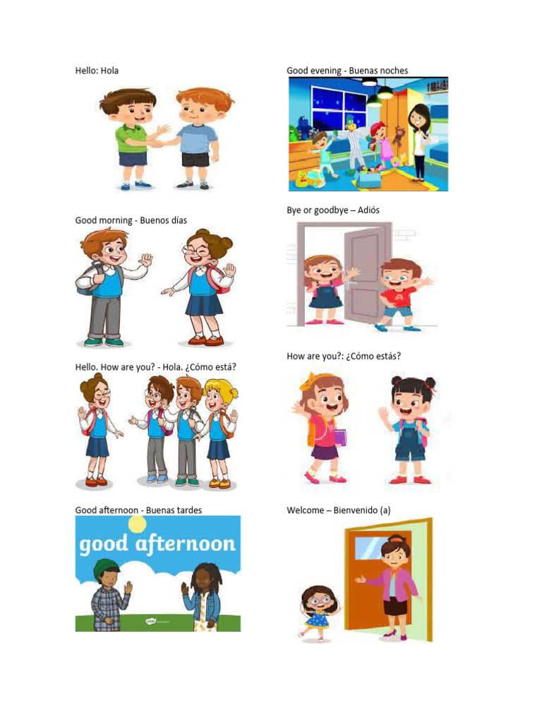 Saludos en inglés y español | PDF