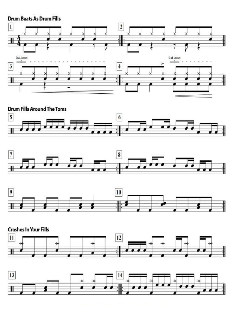 Drums Fill exercises | PDF