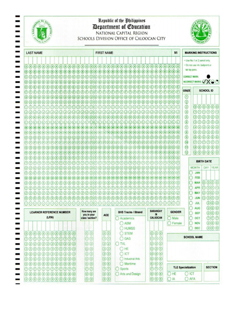 Bubble Sheet | PDF