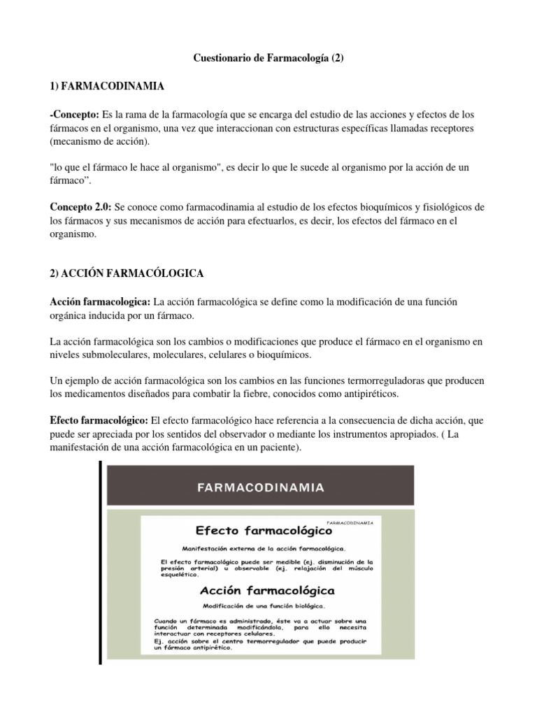 Cuestionario de Farmaco | PDF
