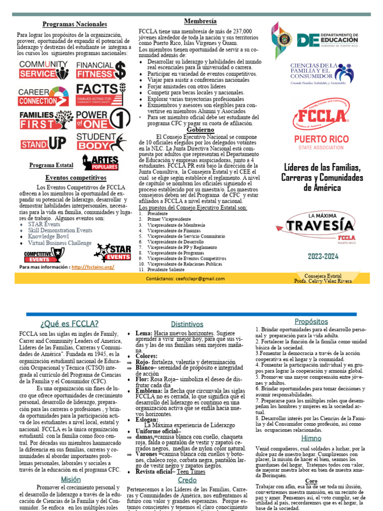 Opusculo Fccla 2023-24 | PDF