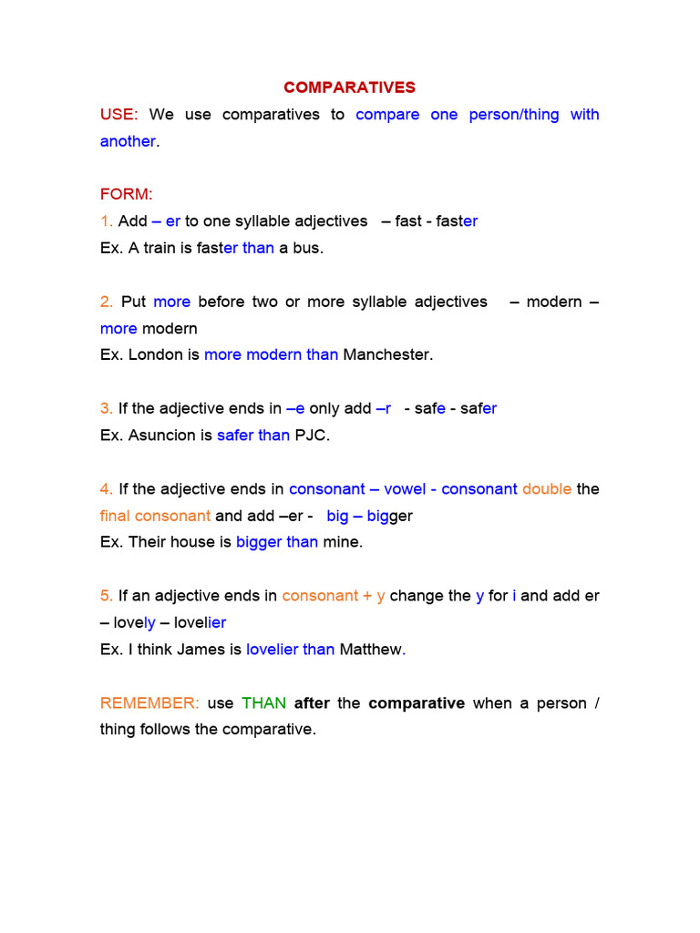 Comparatives & Superlatives - Advanced | PDF