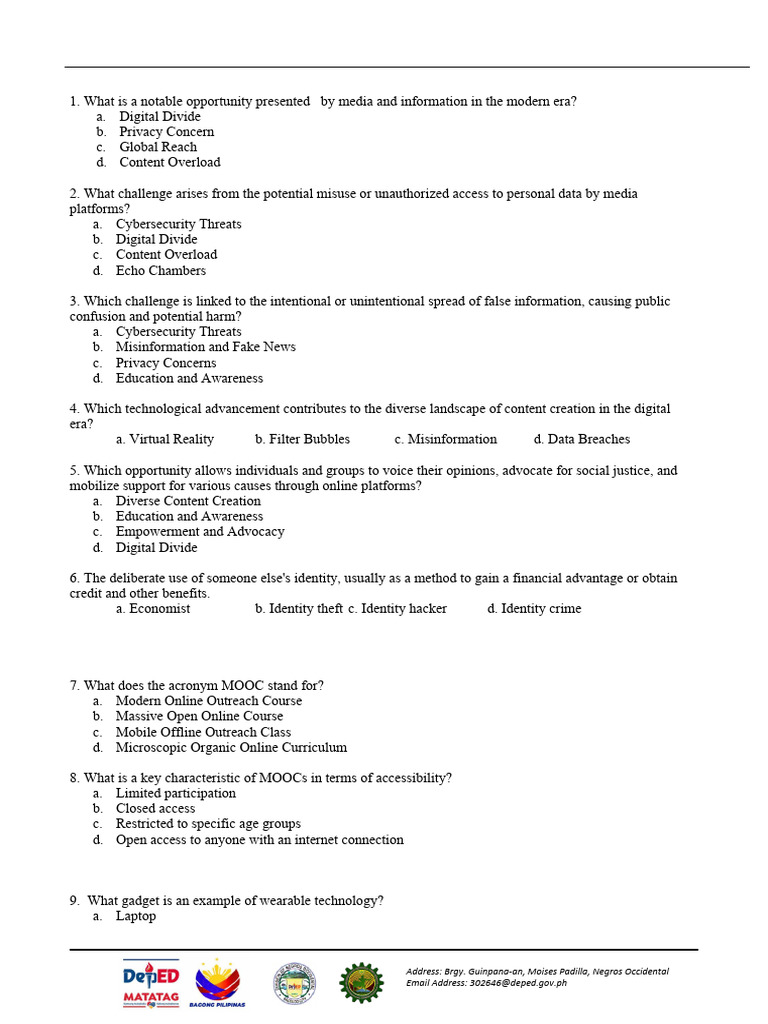 Examination Questionairre Template 1 | PDF | Multimedia | Computer Security
