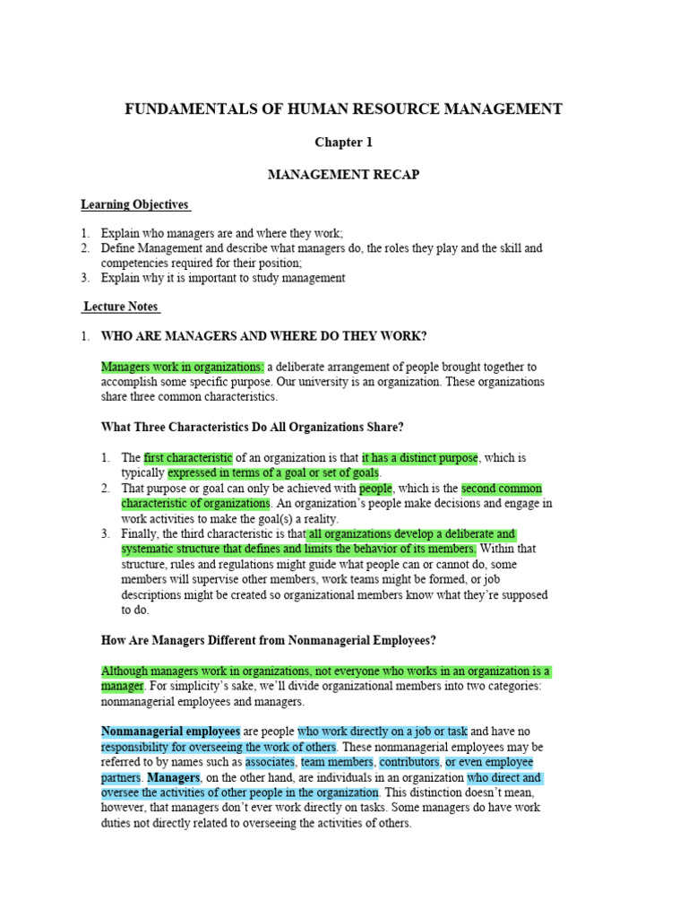 Understanding Management Roles and Functions | PDF | Efficiency | Goal