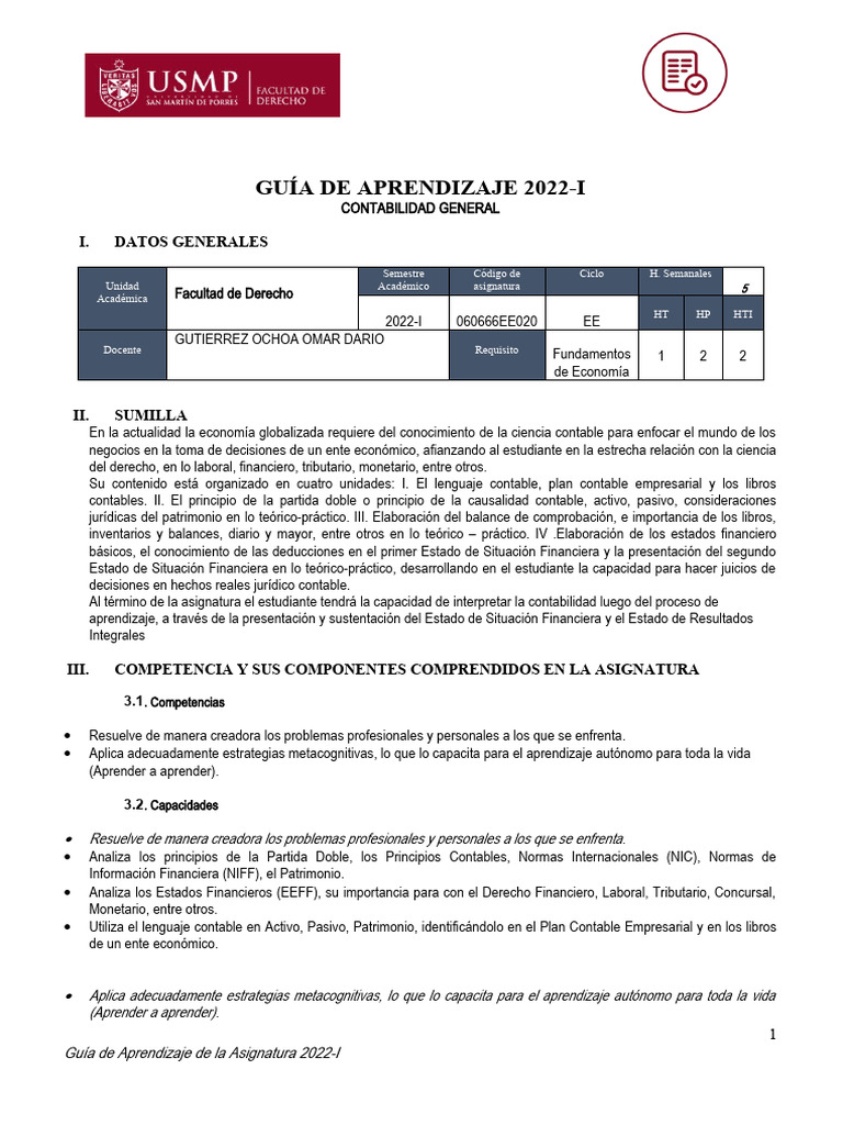 12 Guía Contabilidad General 2022 | PDF | Contabilidad | Aprendizaje