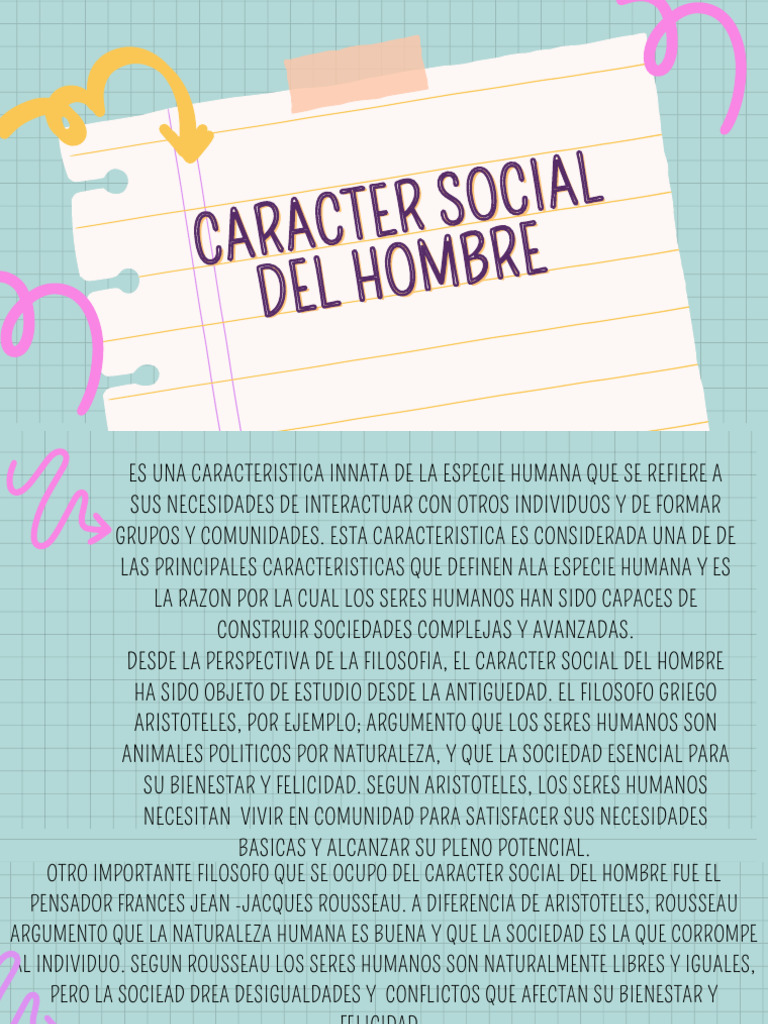 Carácter Social Del Hombre | PDF | Sociedad | Humano