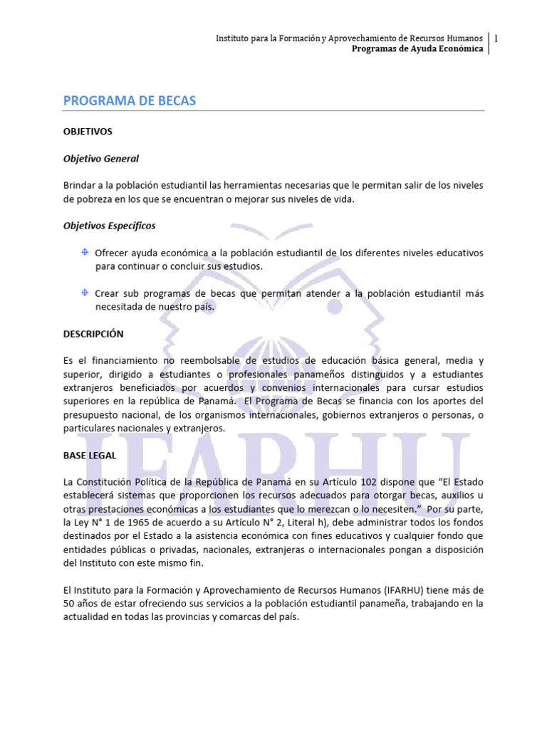 Programas de Becas | PDF