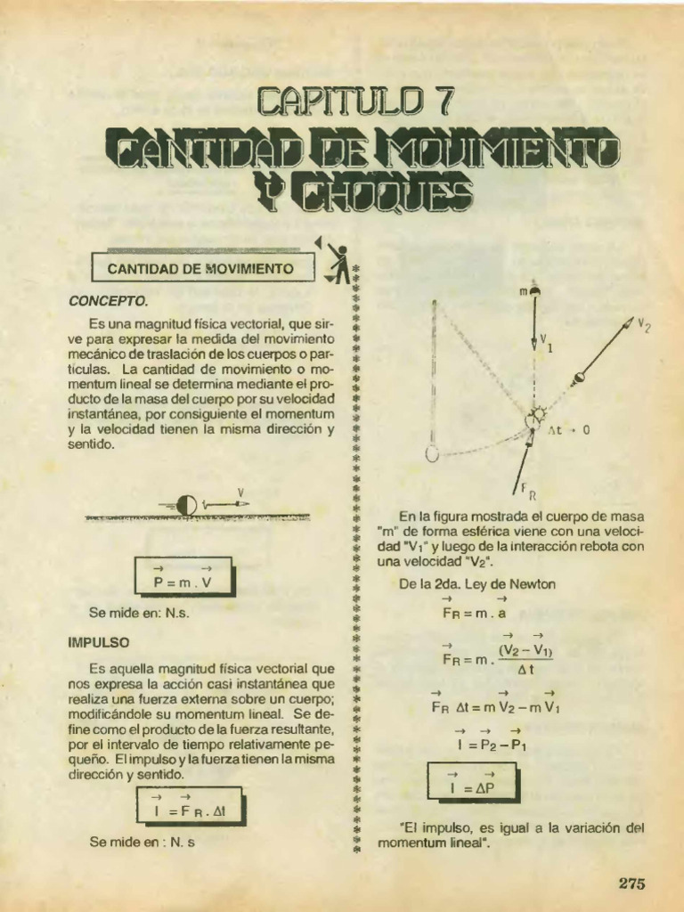 Conservación del Momentum Lineal | PDF | Impulso | Fuerza