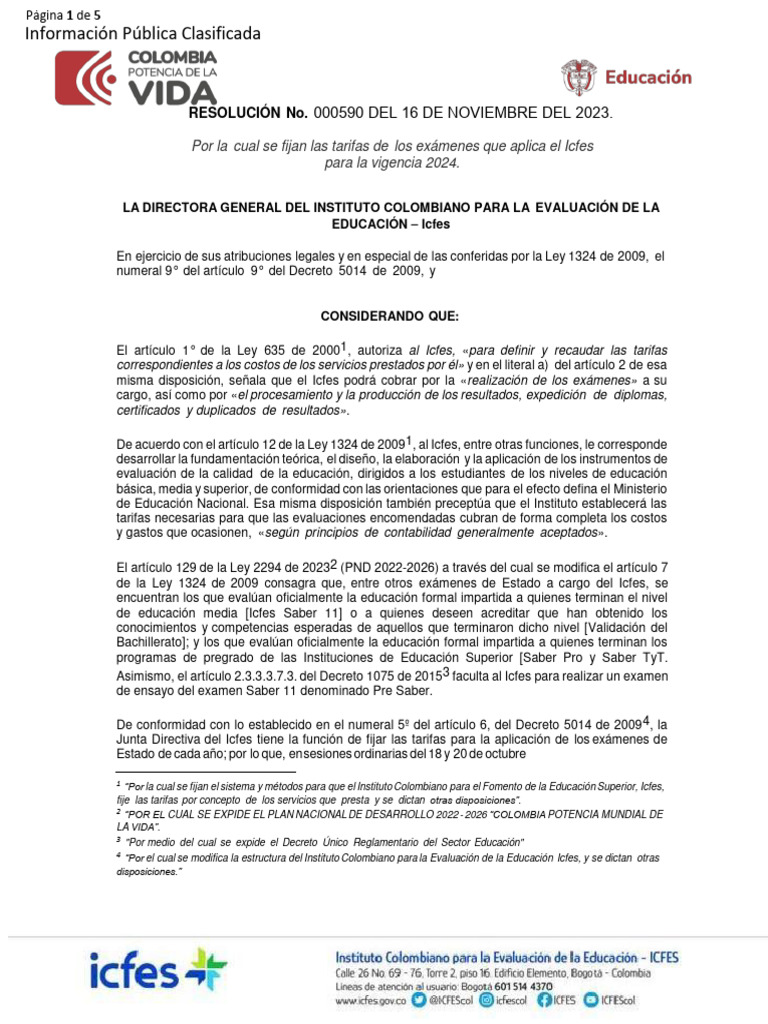 Resolución No. 000590 Del 16 de Noviembre Del 2023 | PDF | Comunidad andina | Colombia