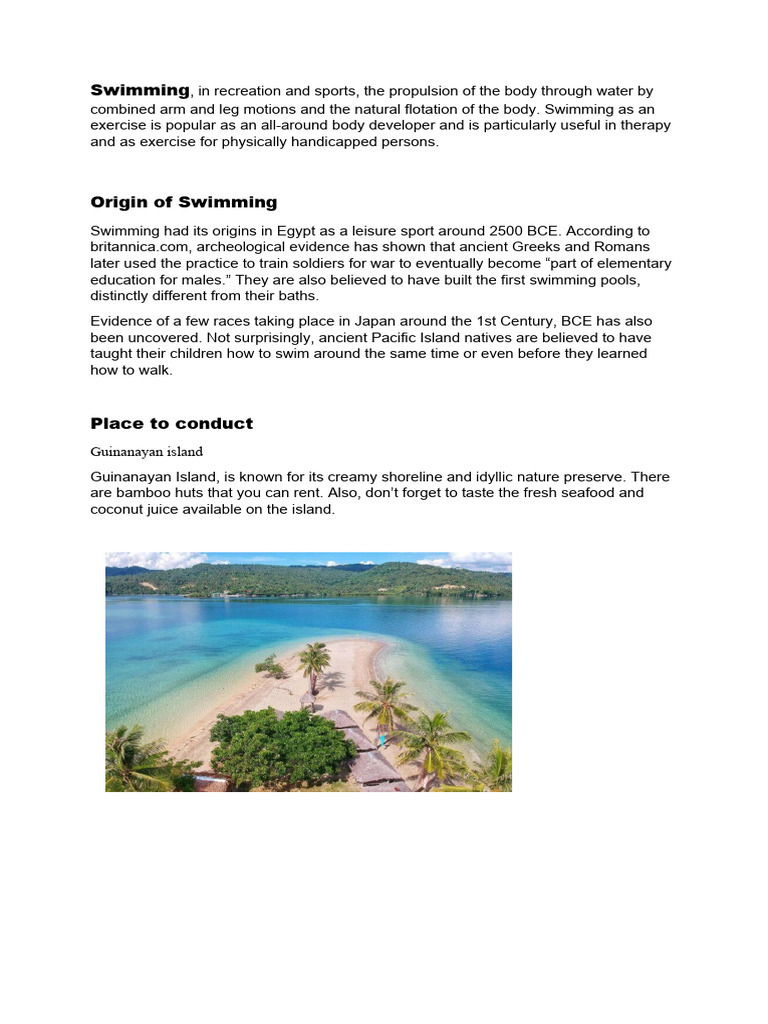 Shane Project in Pe 12 Swimming | PDF | Swimming