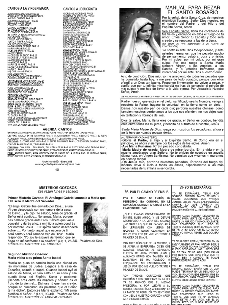 Manual Para Rezar El Santo Rosario Para Imprimir | PDF