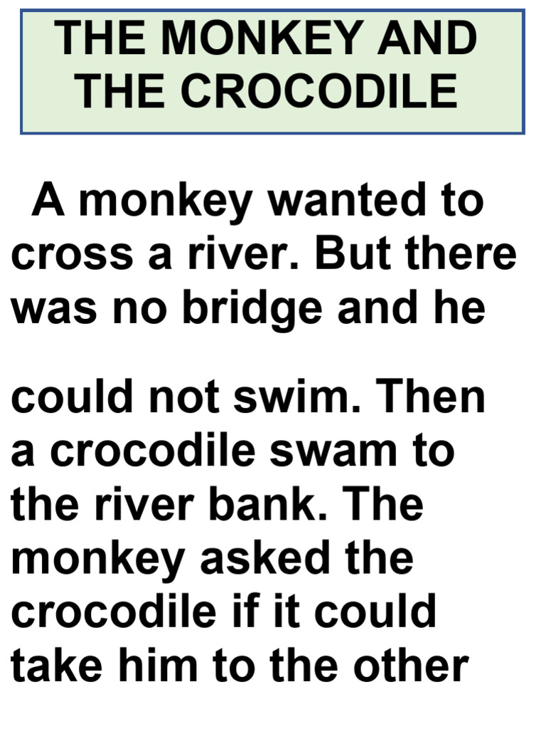 The Monkey and the Crocodile Story | PDF | Religion & Spirituality | Poetry