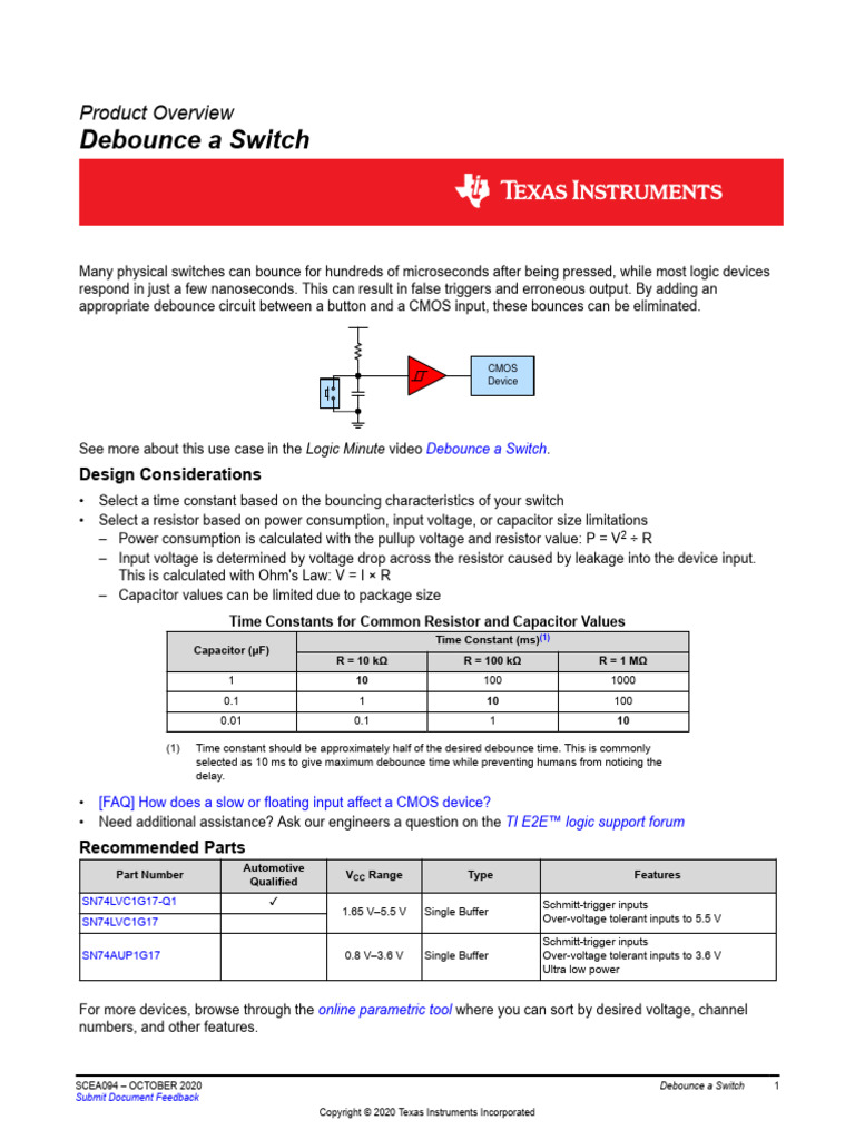 Debounce A Switch | PDF | Switch | Electromagnetism