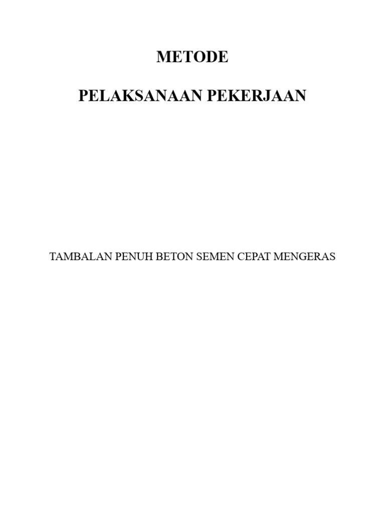 Tambalan Penuh Beton Semen Cepat Mengeras 1-3 Hari | PDF | Teknologi ...