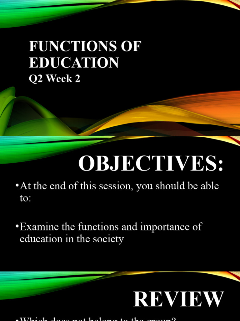 Functions of Education | PDF | Self Actualization | Behavior Modification